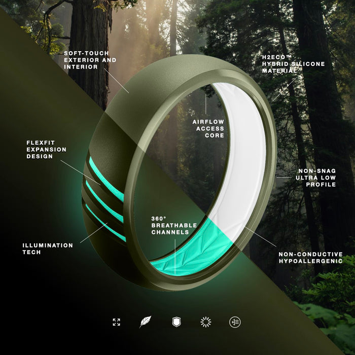 A Force For Good | High Quality Silicone Ring | Olive | 6mm & 8mm
